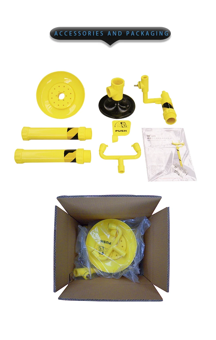 Pedestal Mounted Emergency Eye Wash Emergency Shower Station - with Eye ...