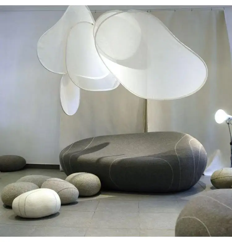 Modern Living Room Pebble Chair - Comfortable Ottoman