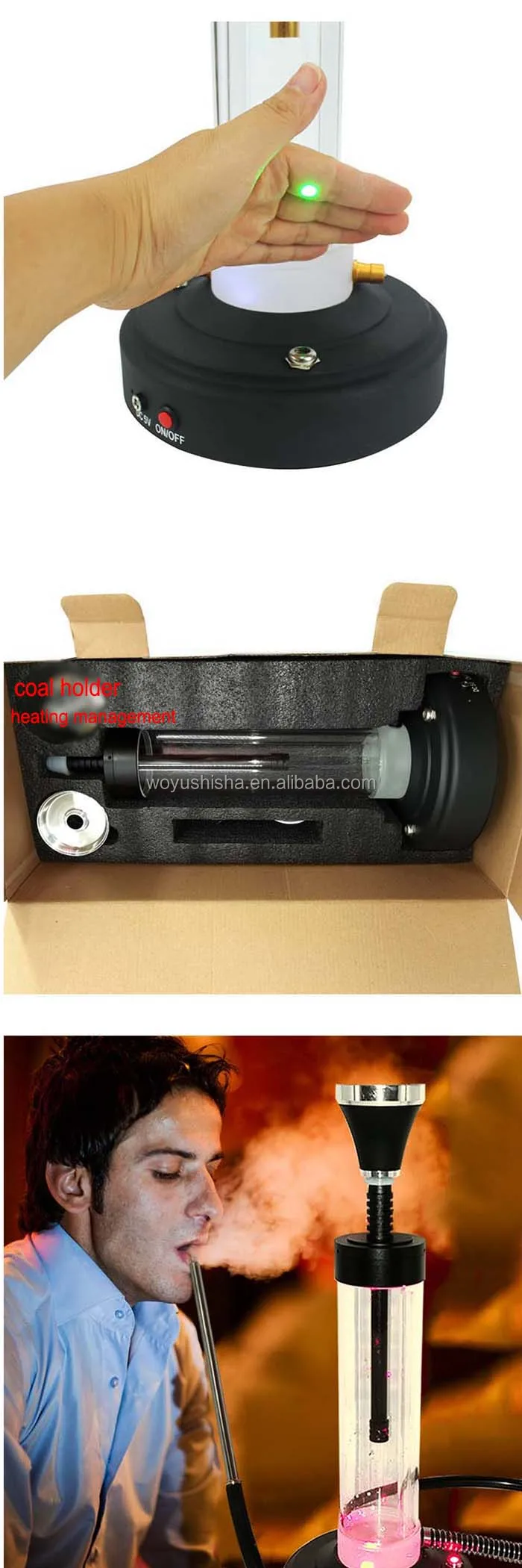 Hookah with Laser Light Base - LED & Laser Acrylic Spotlight