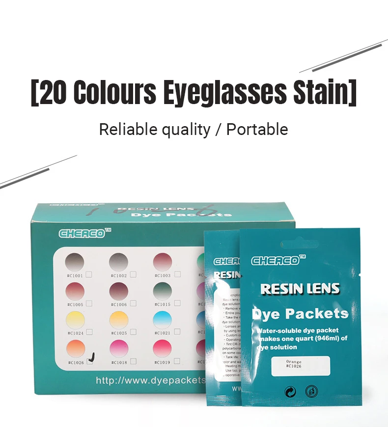 20 Colors Factory Direct Sale Optical Lens Tinting Powders