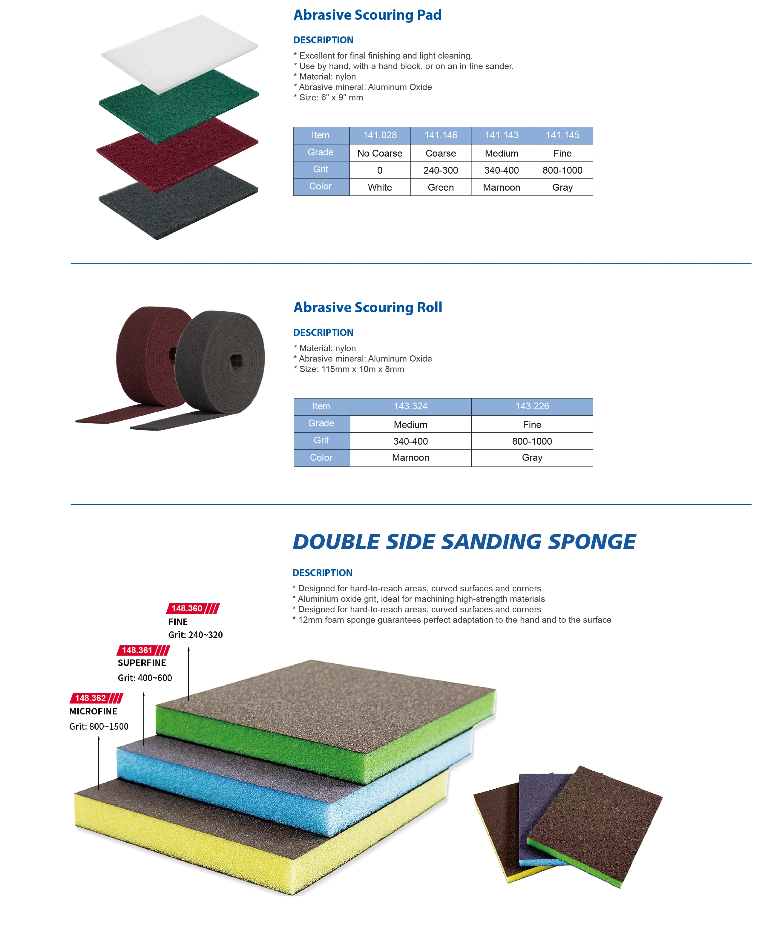 6" X 9" Fine General Purpose Maroon Scuffing Pads for Painting