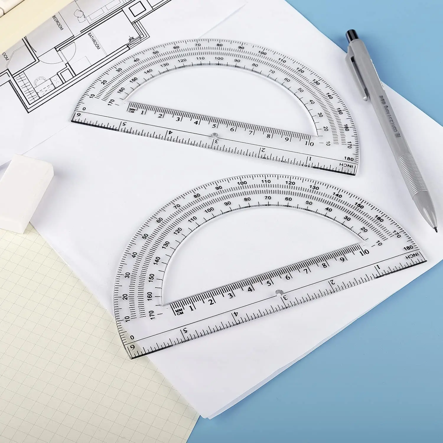 School 180 Degrees Clear Plastic Protractor Math Protractors - Buy Math Protractors,Plastic ...