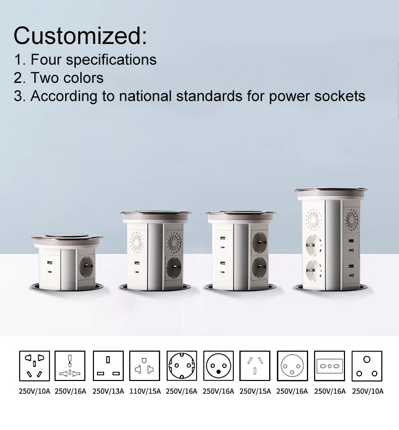 Bnt Desk Socket Smart Pop Up Outlet Socket Eu Standard Waterproof Style ...