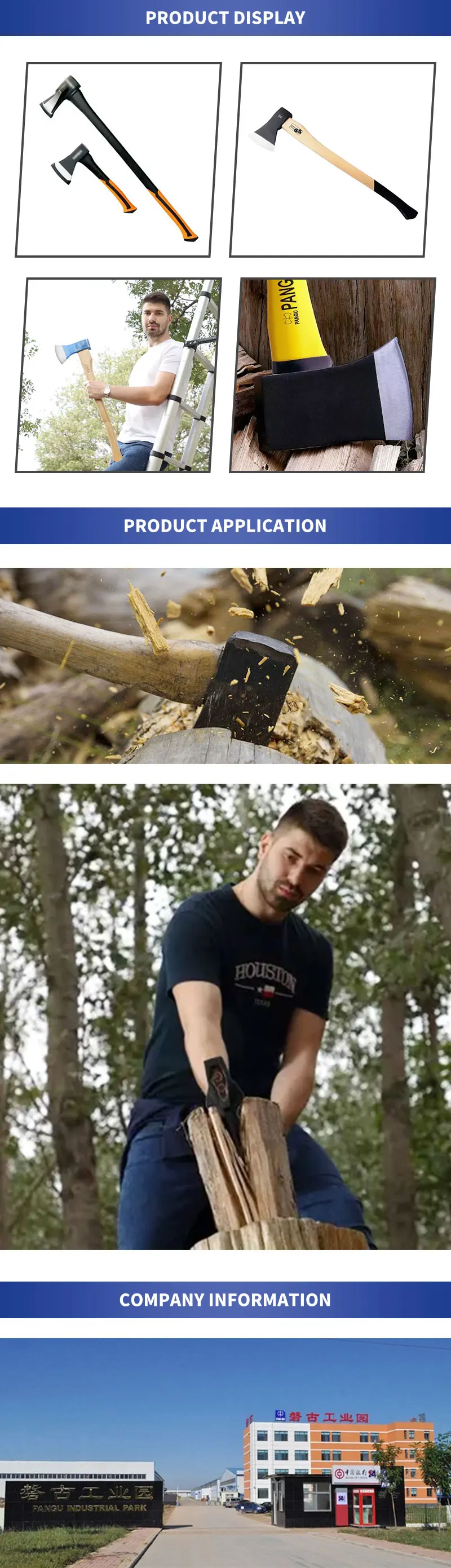 High Quality Pangu A601 Axe with Wooden Handle and Forged Carbon Steel ...