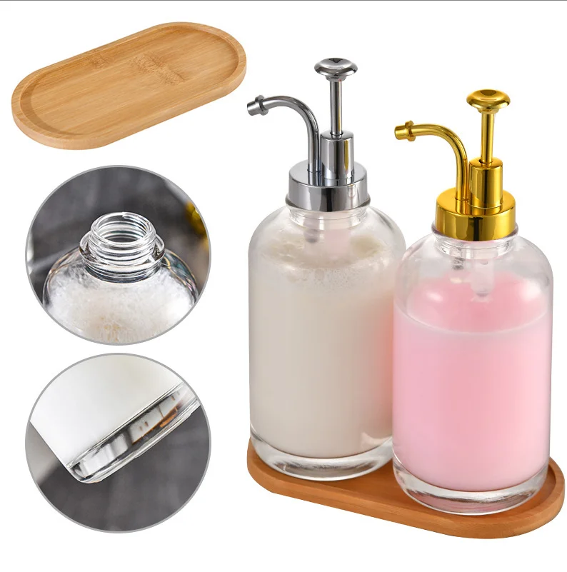 500ml Gold Pump Dispenser Glass Syrup Bottles Sprayer Dropper Box for ...