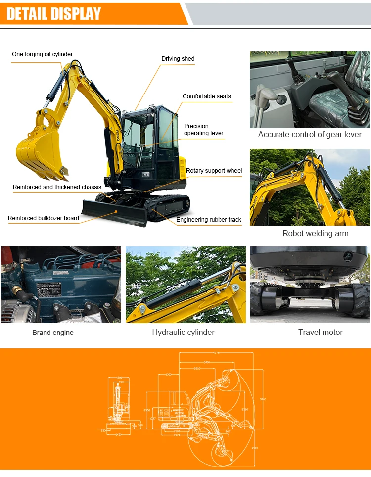 Farm Use Excavation Machine Earth Moving Machinery Agricultural Small ...