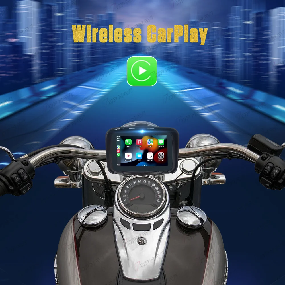 5 Inch Motorcycle Waterproof Carplay Multimedia Player For Motorbike ...