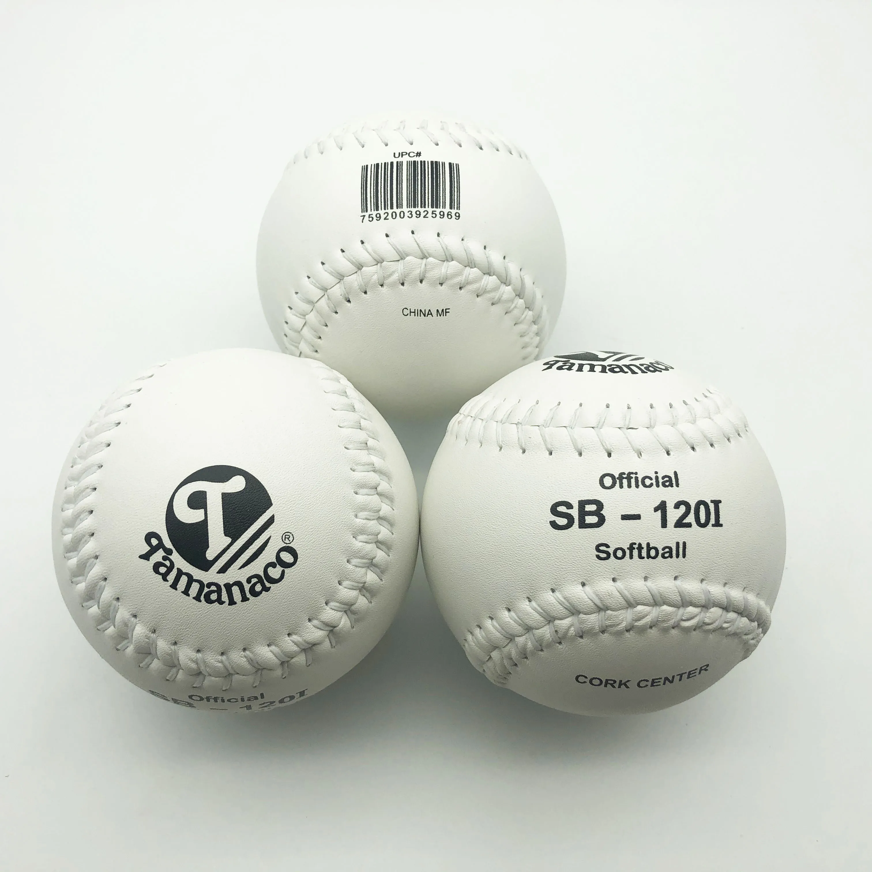 Premium 12 Inch Softball - White PVC Leather, Cork Filling