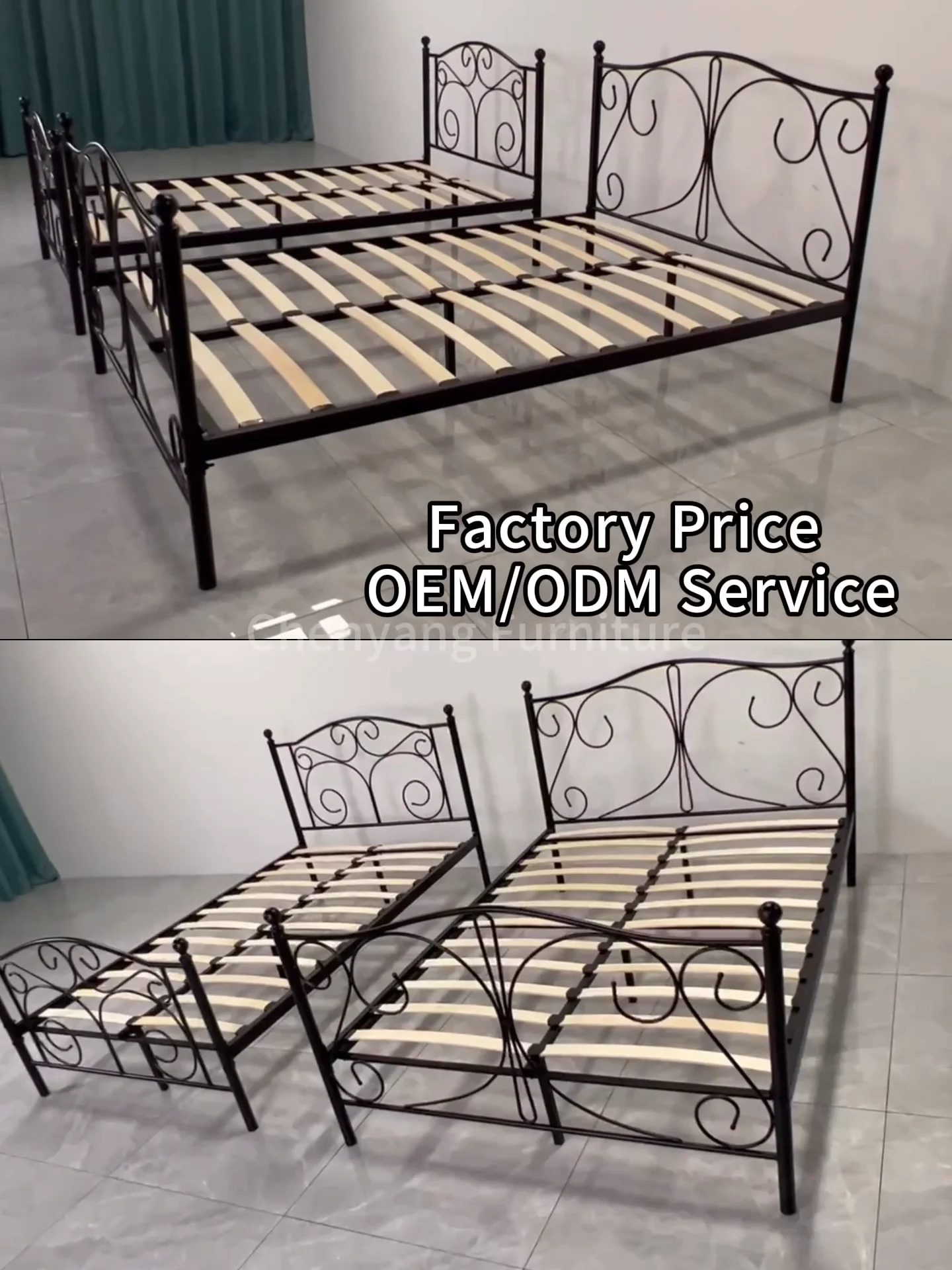 Manufacturer Custom Single Platform Metal Bed Frame Bedroom Furniture ...