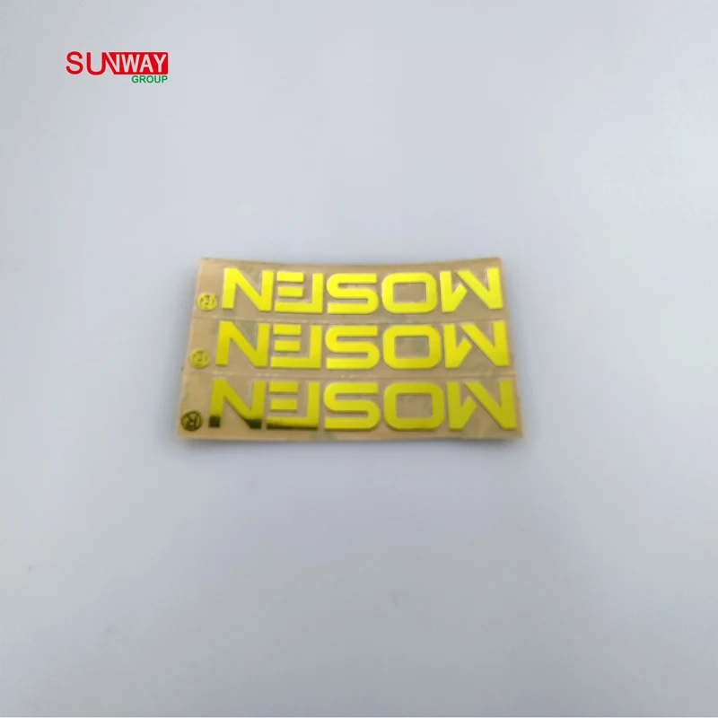 Custom Gold 3D Logo Printing Metallic UV Transfer Labels