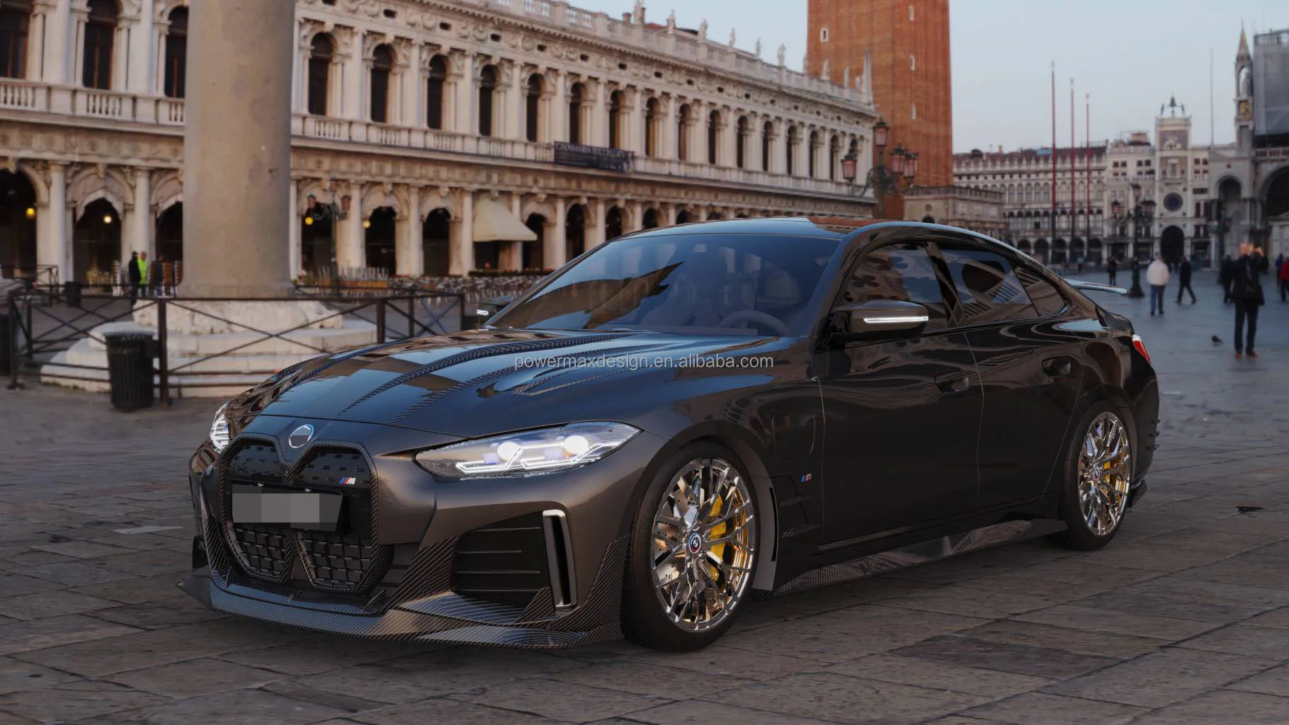 Dry Carbon Fiber M Sport G26 I4 Front Bumper Lip for BMW I4