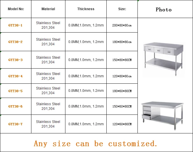 Modern Kitchen Cabinet - Stainless Steel Work Table