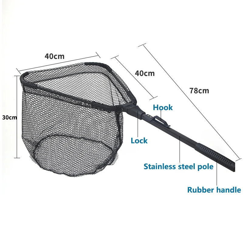 Triangle Fishing Landing Net With Telescoping Pole Handle,Fishing Net ...