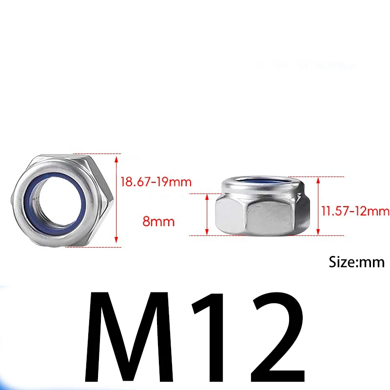 M4 Hexagonal Self-locking Nuts 304 306 Nylon Lock Nuts Din985m3-m0 ...