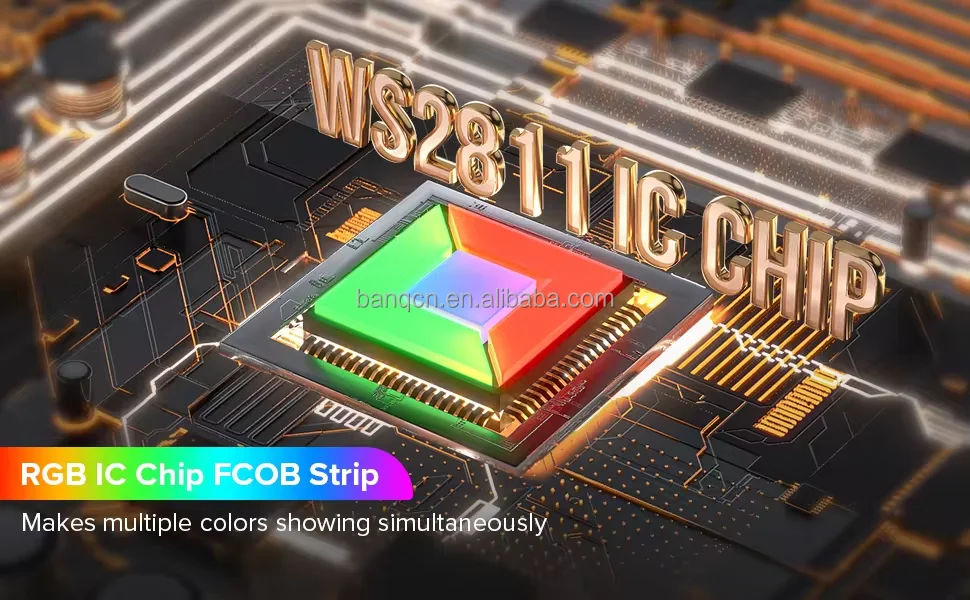 Banqcn FCOB SPI RGB IC LED Light WS2811 Addressable 720 LEDs Black PCB ...