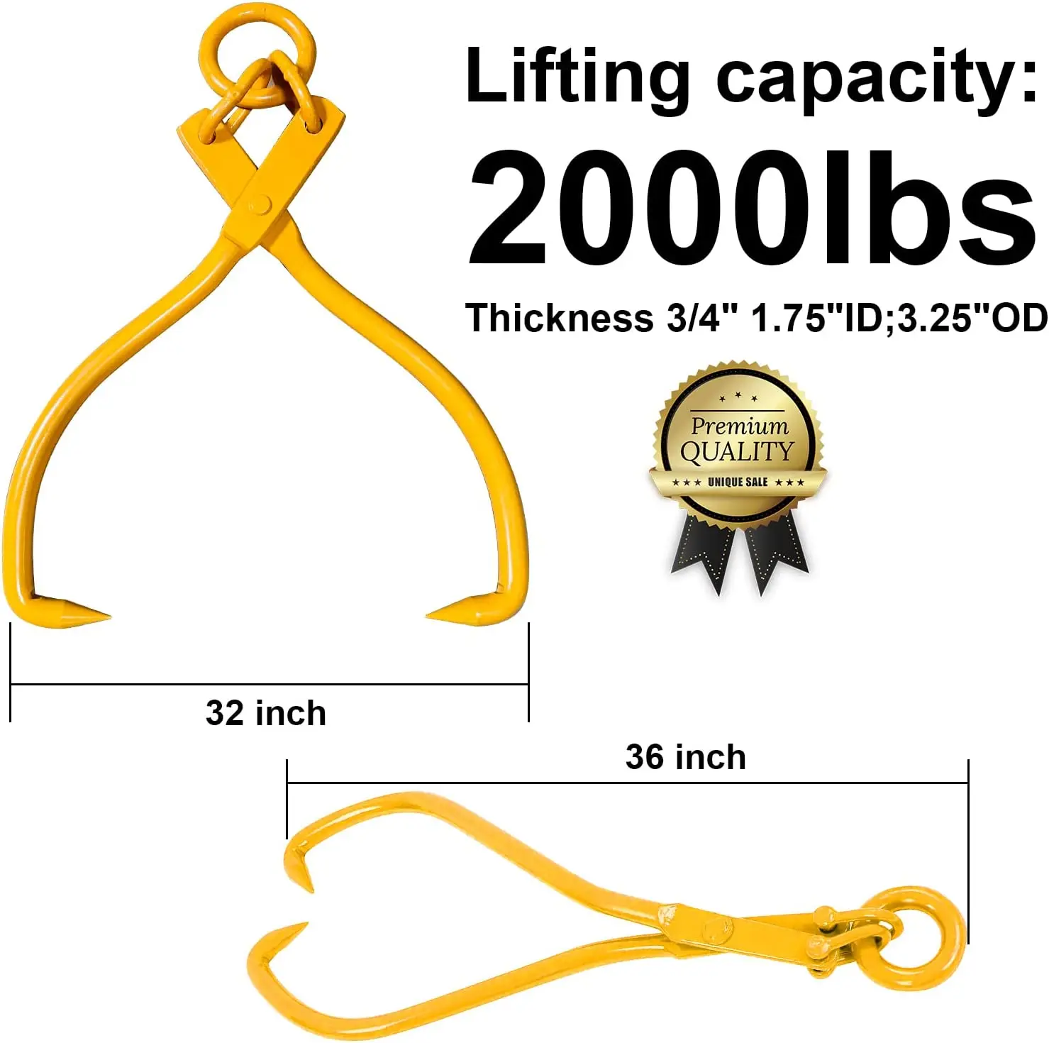 32inches Timber Lifting Claws Long Tongs Logging Tool Log Grabber ...