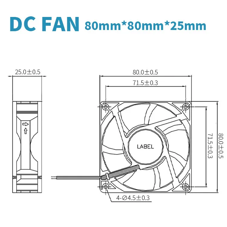 Alibaba.com: 80x80x25mm 12V brushless radiator fan motor, high-speed ...