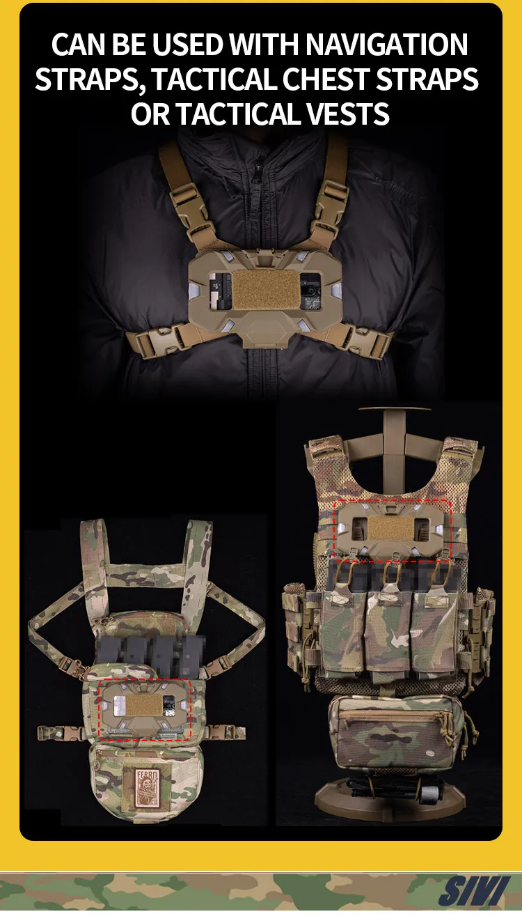 Sivi Tactical Molle Navigation Board Holder Vest Chest Mount Foldable ...