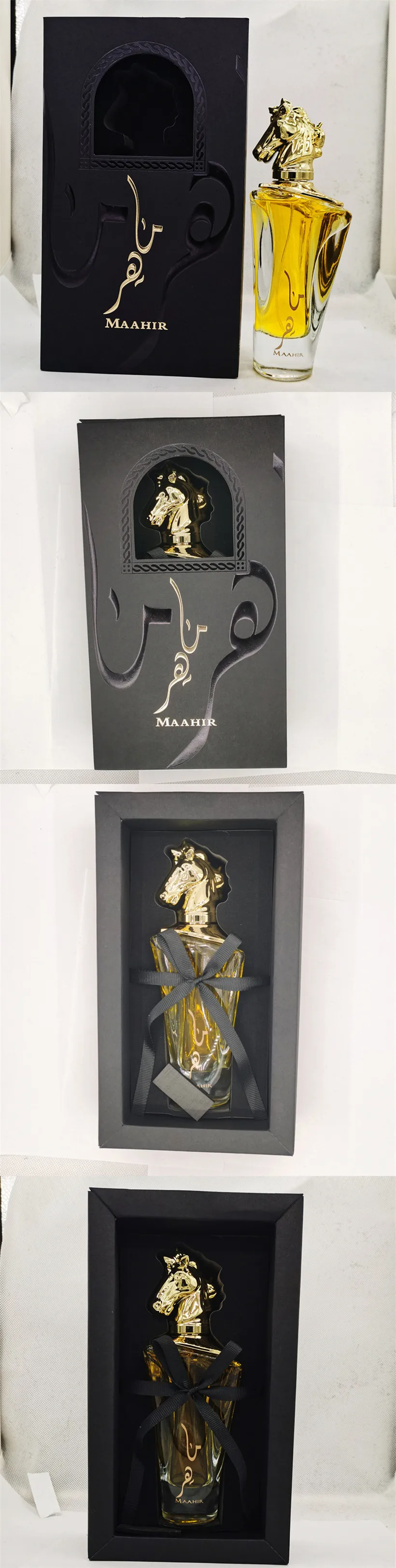 Luxury Gift Box Arabian Perfume Men's New Gold Black Long Lasting ...