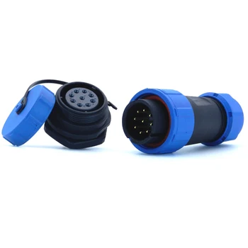 12 Volt Male Female 6 9 Pins Wire Waterproof Connectors - Buy 9 Pins ...