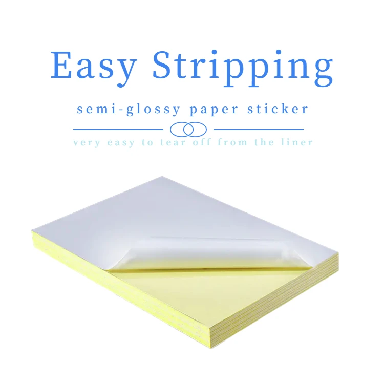 80g White Semi Glossy Sticker Paper Self Adhesive Roll - Buy Self ...