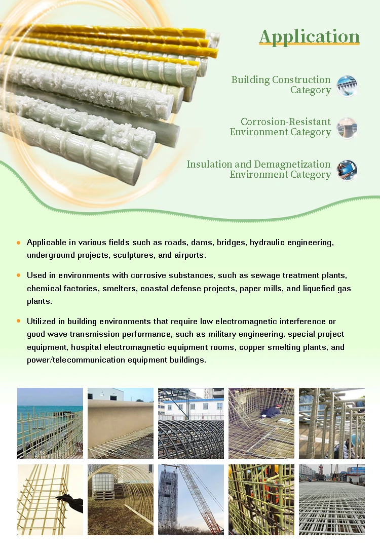 Su Fiber Glass Rebar For Concrete 10mm/12mm/16mm/20mm For Construction ...