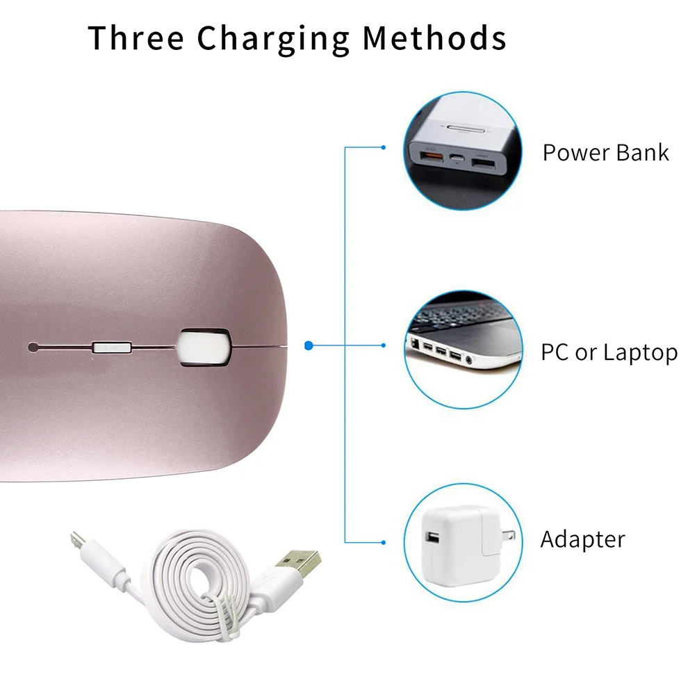 Bt 4.0 Wireless Mouse 2.4Ghz Rechargeable Mouse – Saudi Virtual Mall