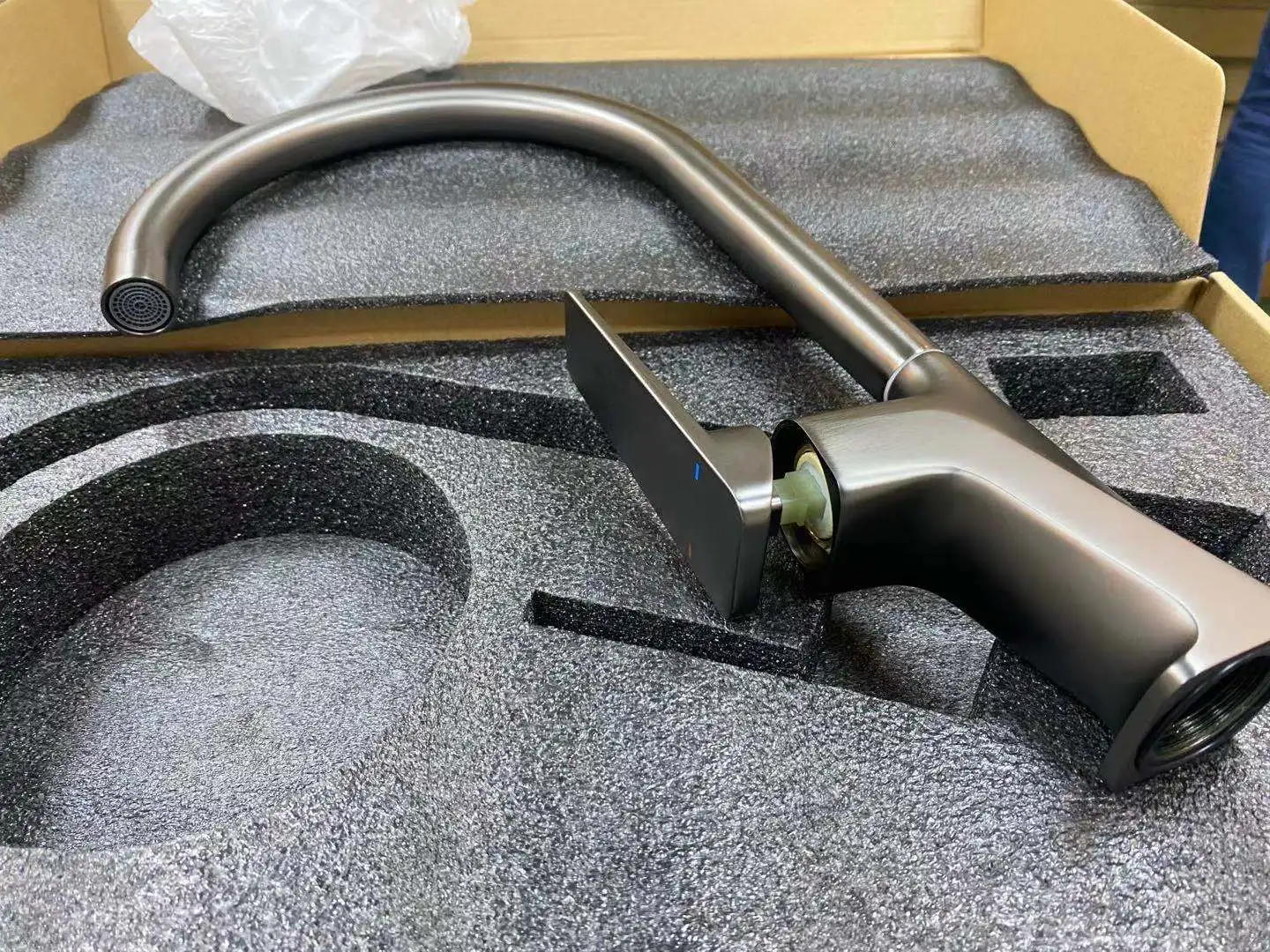 New Rhombus Design Grey Kitchen Basin Faucet Without Pull Down Sprayer ...