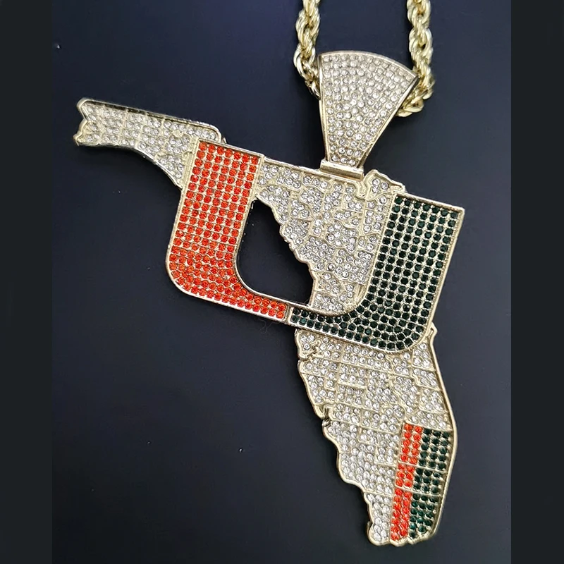 Customized Miami Hurricanes Turnover Chain - Gold Plated