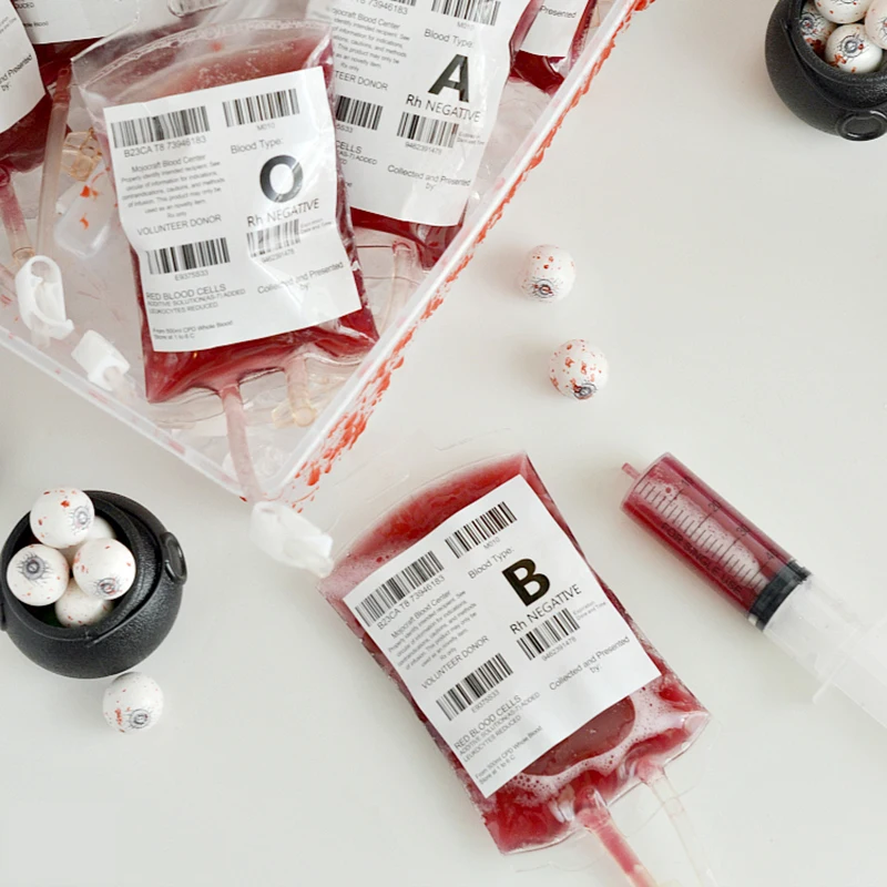 400ml Pvc Clear Halloween Blood Drink Pouch Bag For Halloween Party ...