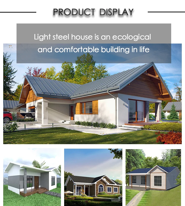 Prefab Prefabricated Luxury Villa Light Steel Frame Villa Modern Small ...