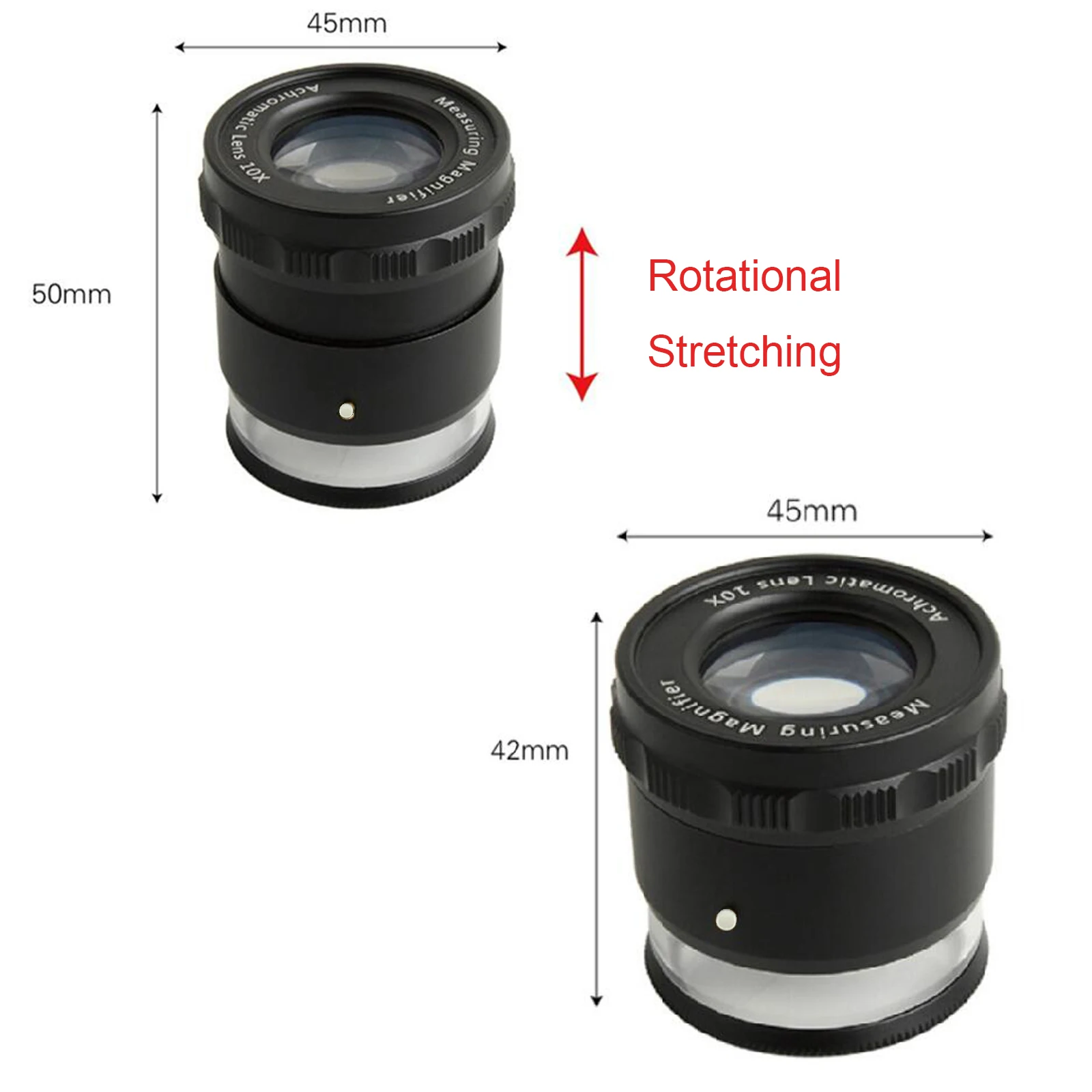 10x Magnification Glass Reticle Loupe Magnifier Adjustable Magnifying ...