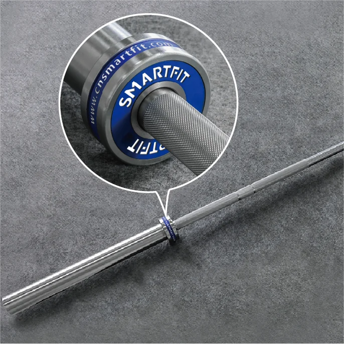 SMARTFIT Gym 7ft Competition Bar Strength Training Barbell Bar Chrome ...