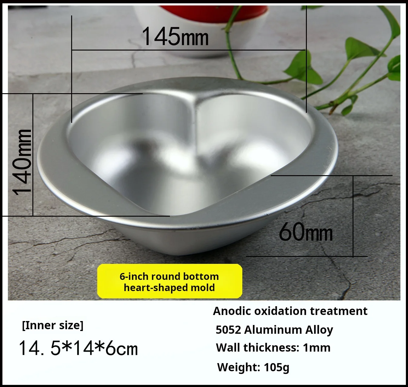 Heart-shaped Aluminum Pudding Cake Mold Household Metal Baking & Pastry ...
