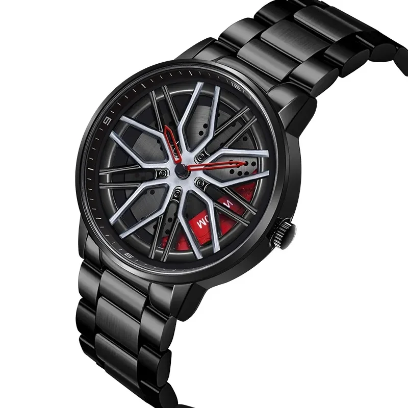 Rotating Dial 3d Mens Watches Sports Car Watches Waterproof Sport Rim ...