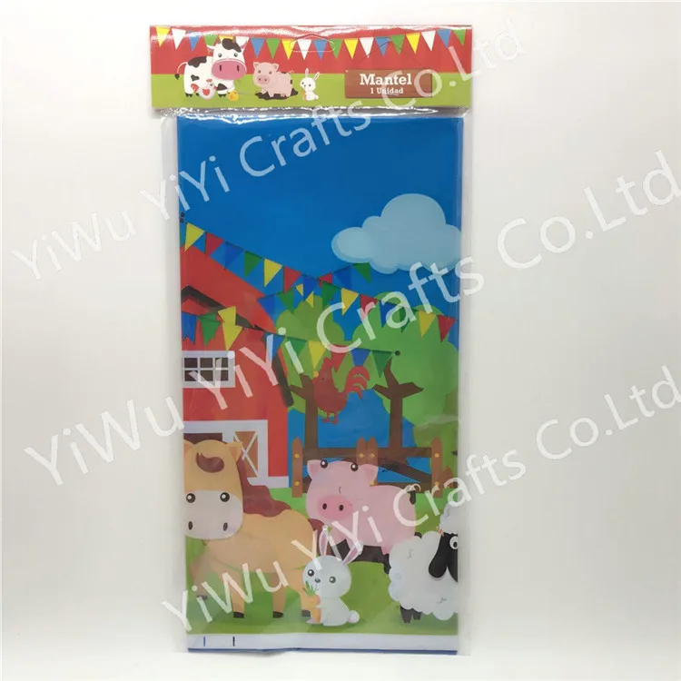 New Farm Animal Theme Kids Birthday Party Table Cover Tablecloth Party ...