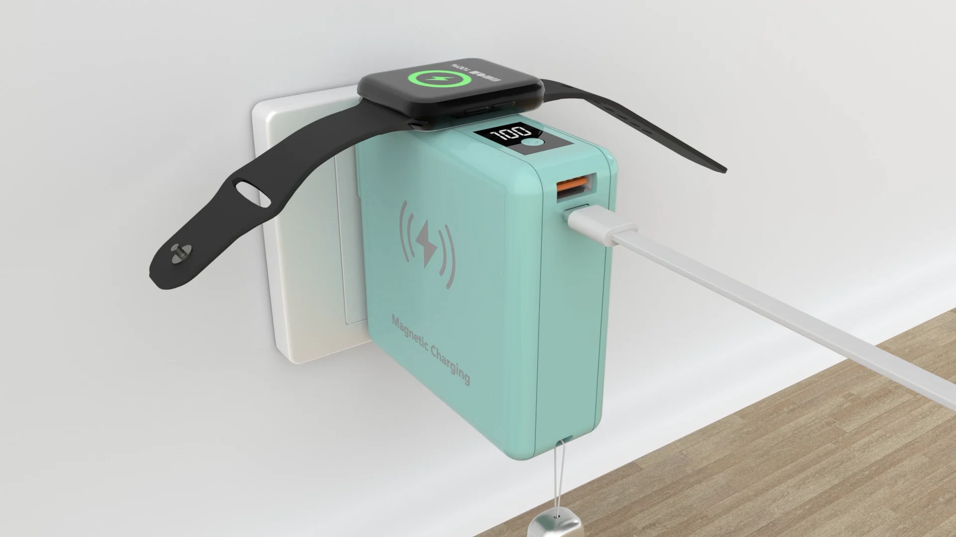 Multi-function 6 In 1 Power Bank 15000mah Built In Cable Ac Plug 22.5w ...