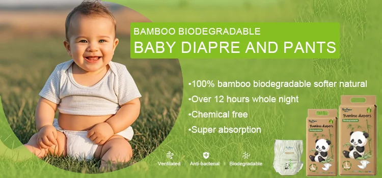 Factory OEM Nature Bamboo Fiber Diaper Size 1-6 Eco Friendly Bio ...