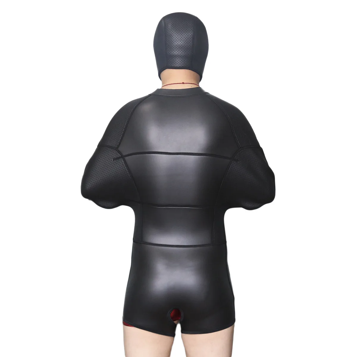 New Corset With Zipper One-piece Rubber Suit Buttless Crotchless Pants ...