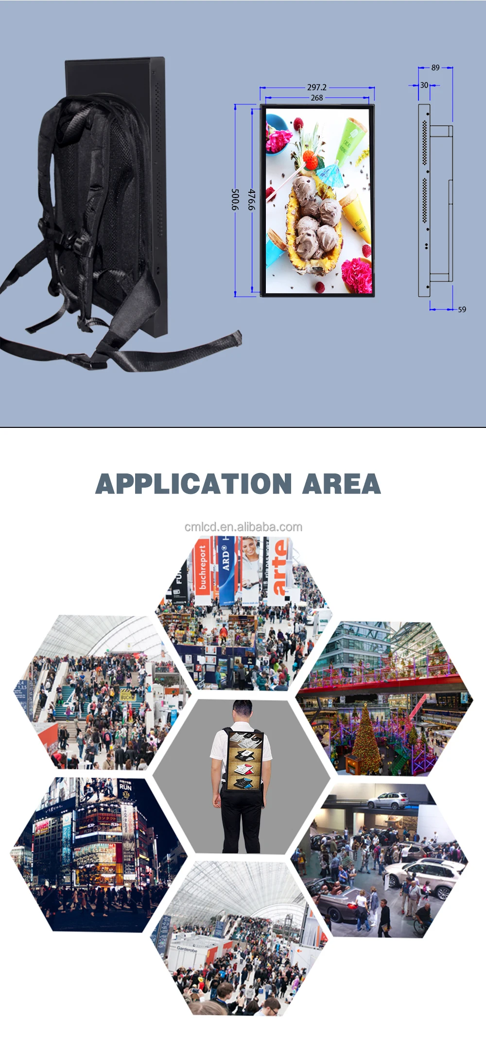 22 Inch Portable Digital Signage - Ideal for Outdoor Advertising