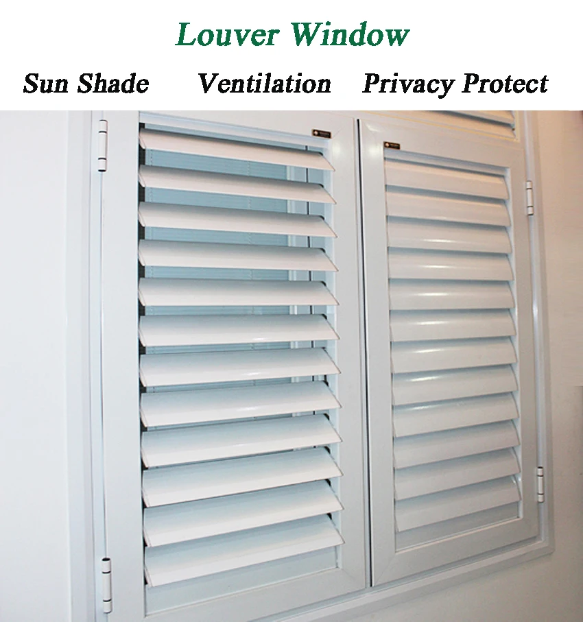 Removable Louver Wood Aluminum Cladding Louvered Window
