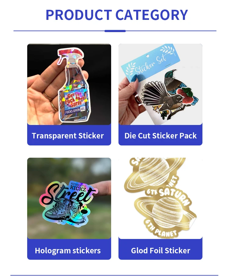 Custom Printing Vinyl Holographic Stickers - Adhesive & Waterproof