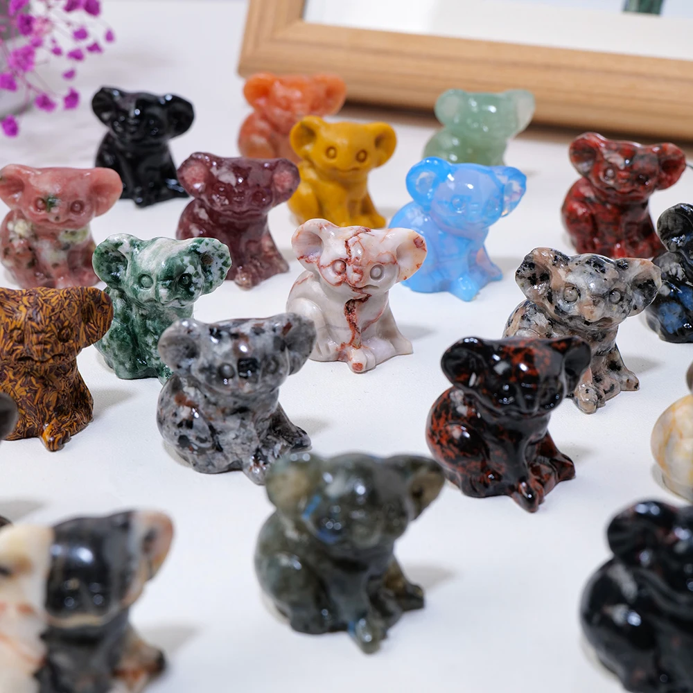 Hot Selling Wholesale Natural Crystal Carving Crystal Koala Spiritual ...