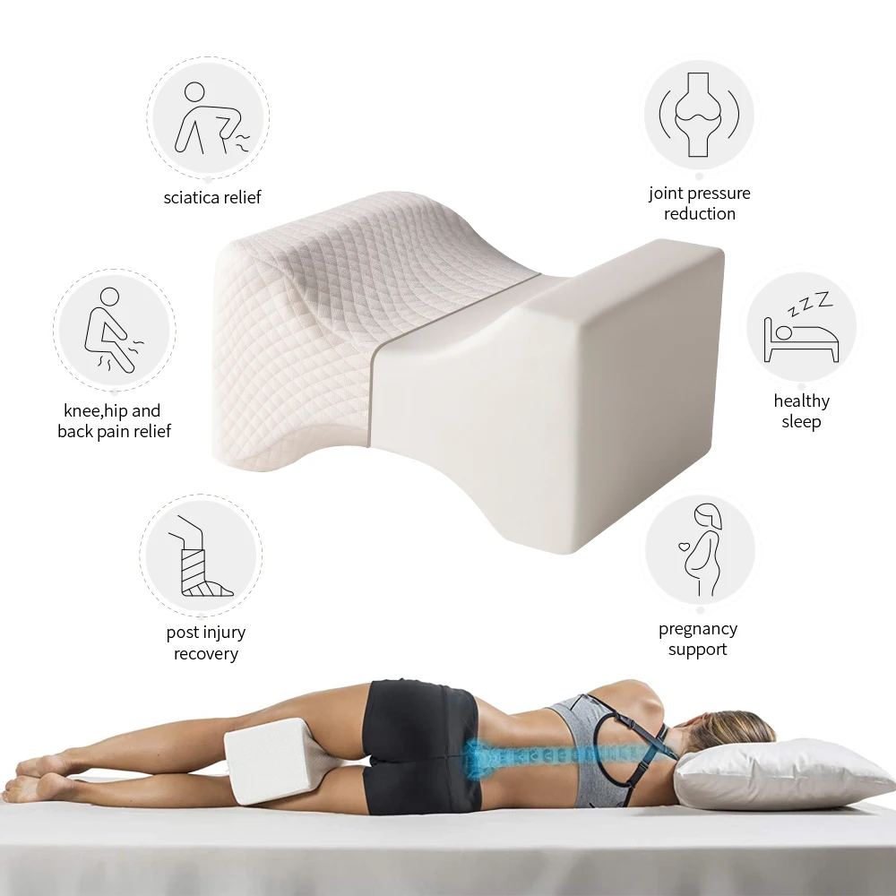 Improve Blood Circulation Knee Pillow Memory Foam Leg Positioner ...