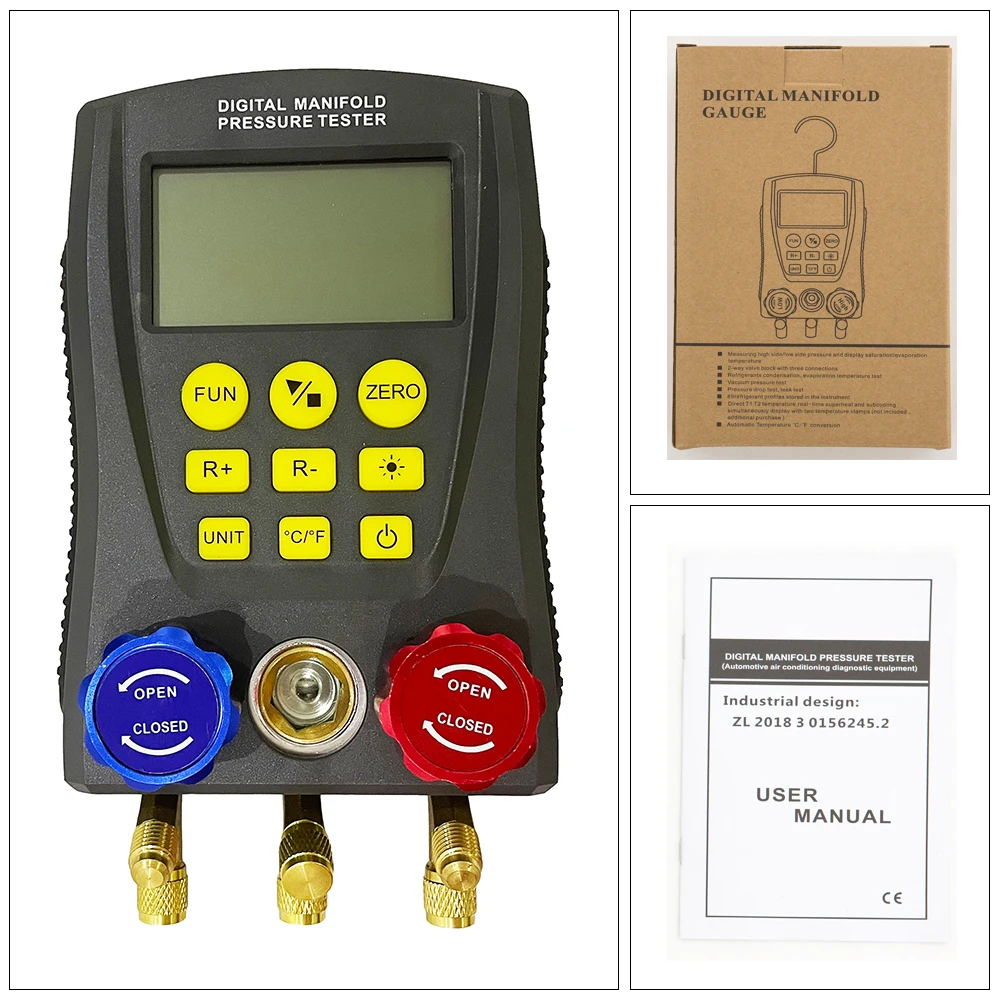 HVAC Refrigeration Digital Manifold Gauge Meter Kit