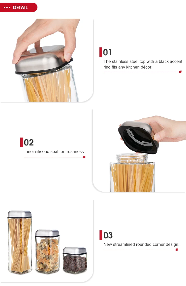 550ml 1100ml 1700ml Soft Cuboid Streamlined Food Storage Container 3pc ...