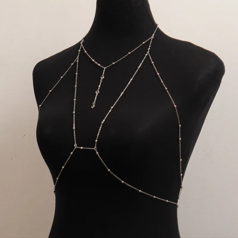 Shine Bright with Our Trendy Golden Crystal Body Chain