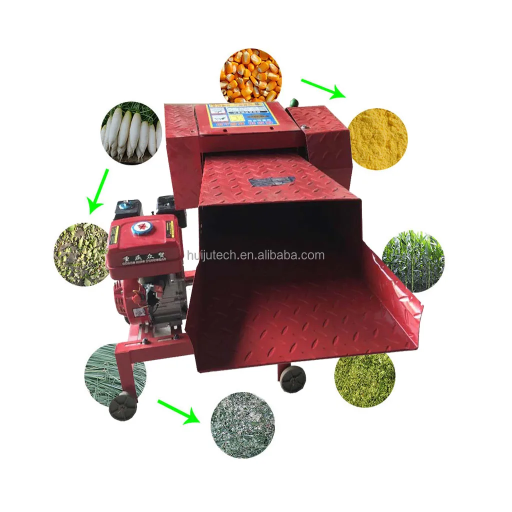 500kg/h Grass Chaff Hay Grinder with 7.5HP Gasoline HJ-ZC001