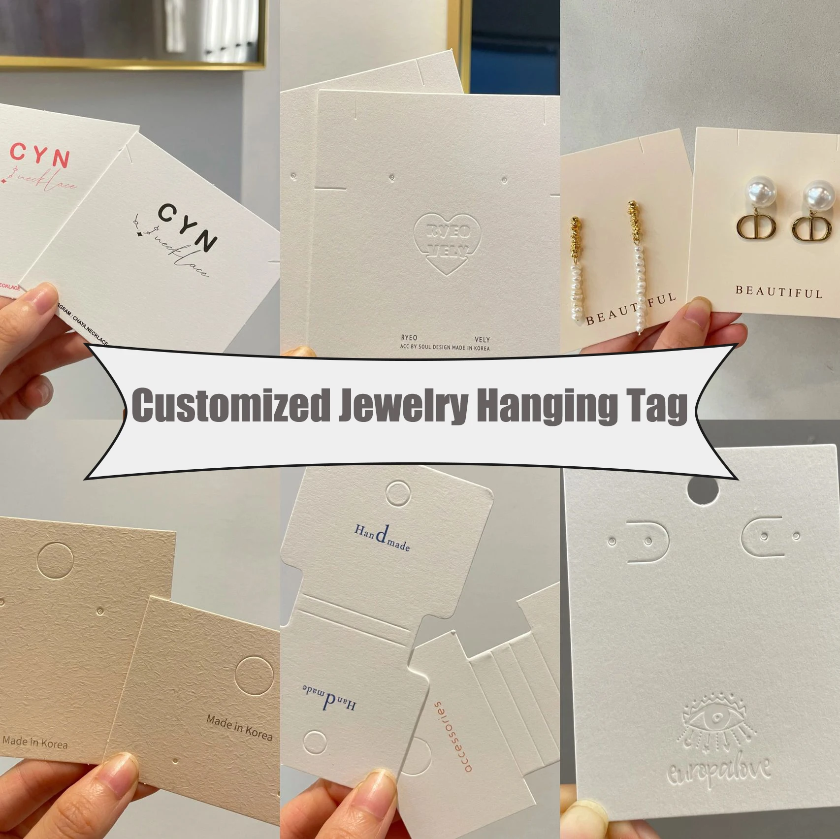 100pcs Custom Jewelry Packaging Card Personalized Jewelry Display Cards ...