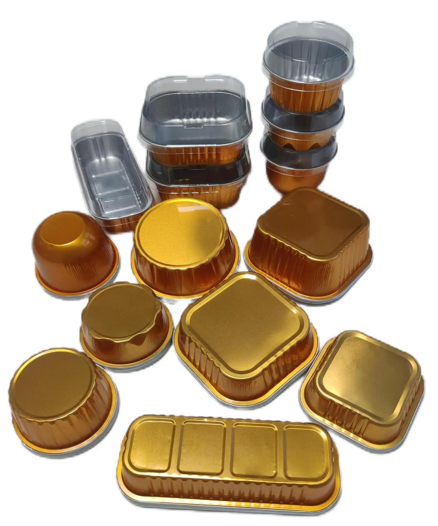Sealable PP Foil Containers Bakery Reusable Food Canned Packaging Gold ...